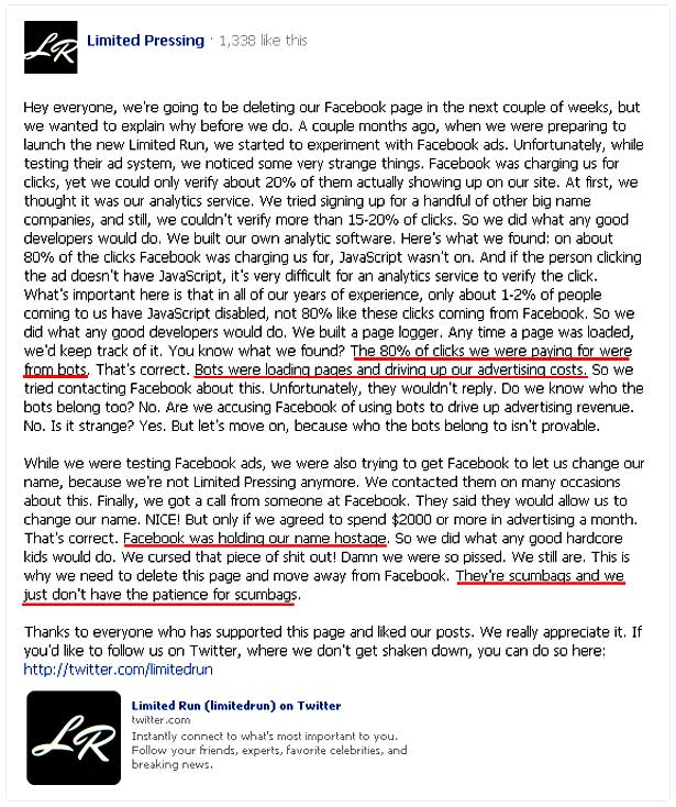 Music Start Up Gives Facebook The Middle Finger After Taking Out Ads ...