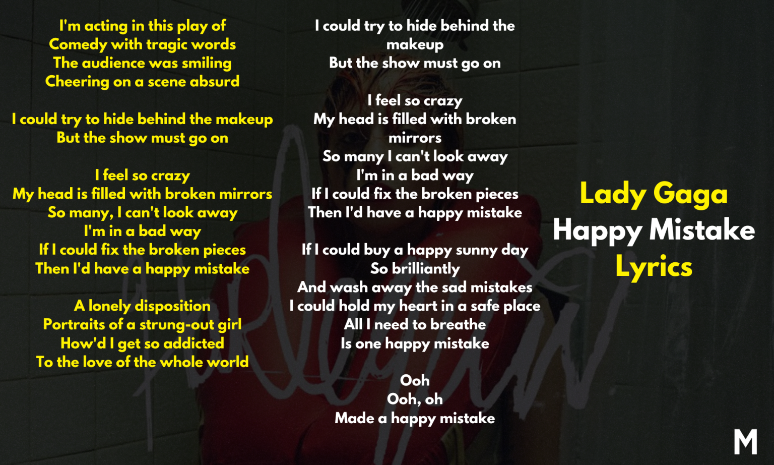 Lady Gaga Happy Mistake Lyrics And Meaning: Poetry of Broken Mirrors ...