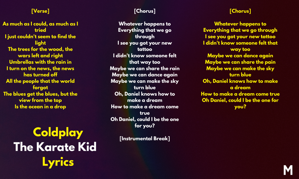 The Karate Kid Coldplay Lyrics and Meaning: What Coldplay’s Lyrics ...