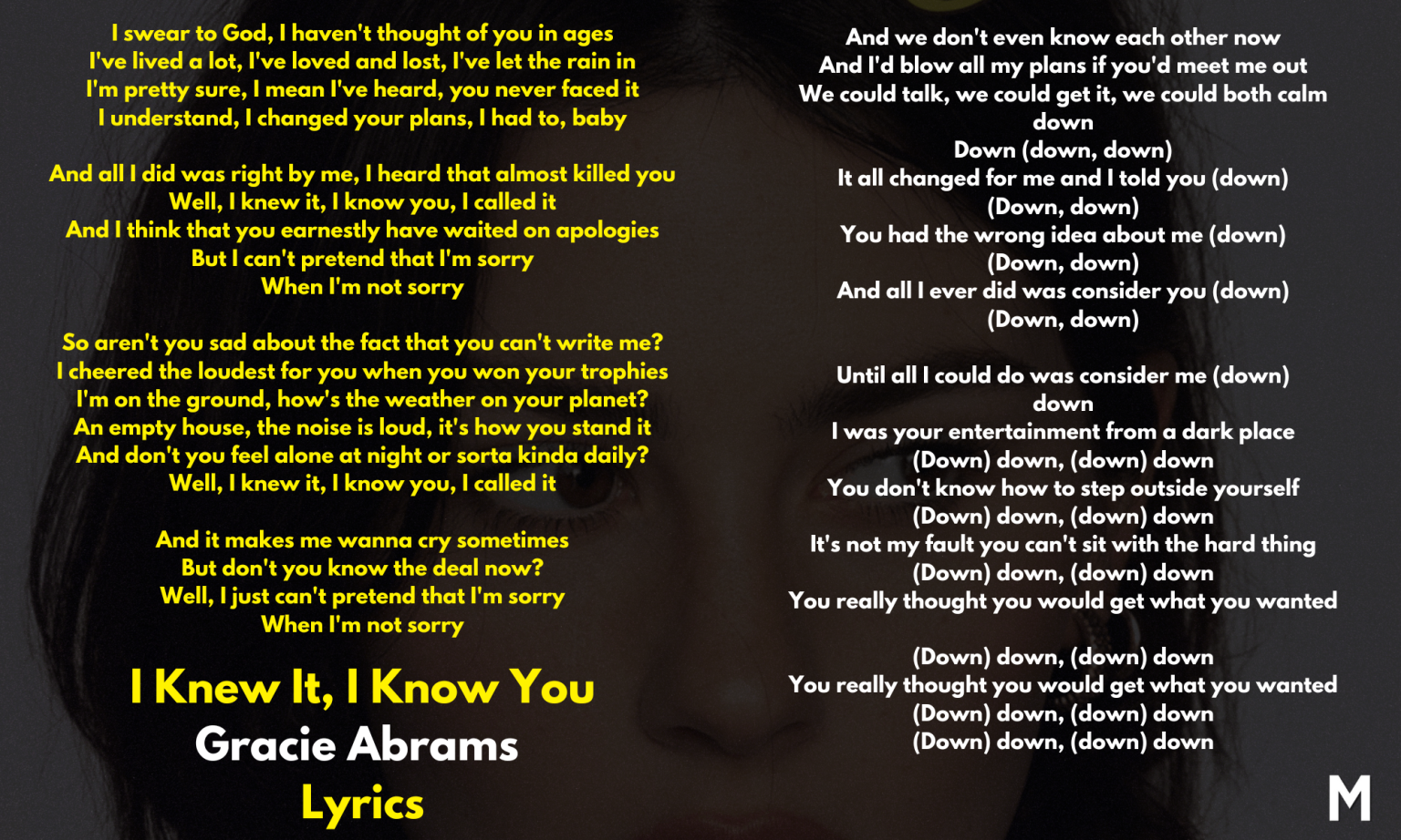 I Knew It I Know You Gracie Abrams Meaning And Lyrics: A Reflection on ...